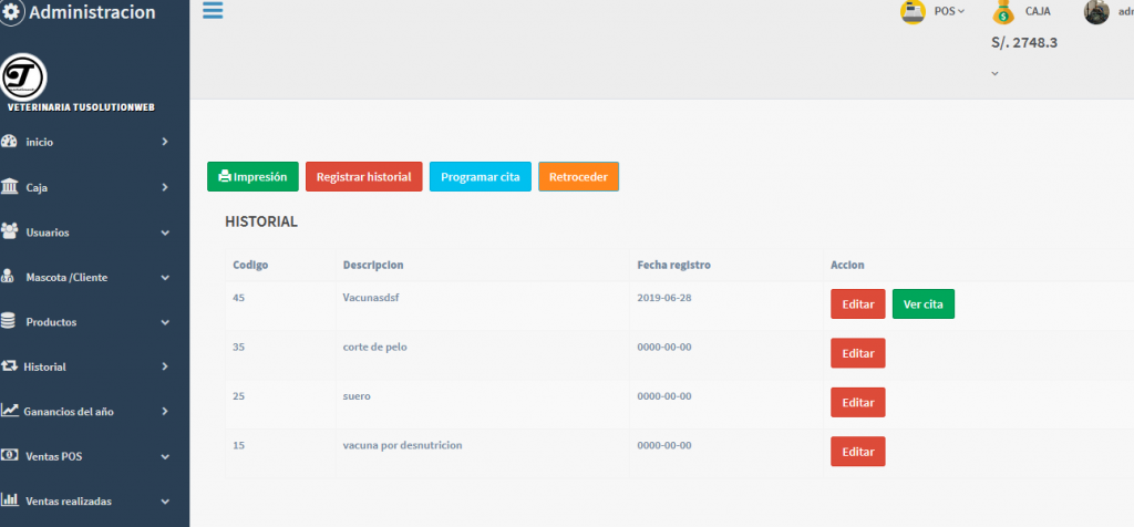 sistema de una clinica veterinaria en php mysql - Compra Código Fuente ...