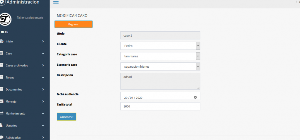 software para despachos de abogados en php mysql con codigo - Compra Código Fuente de Sistemas ...