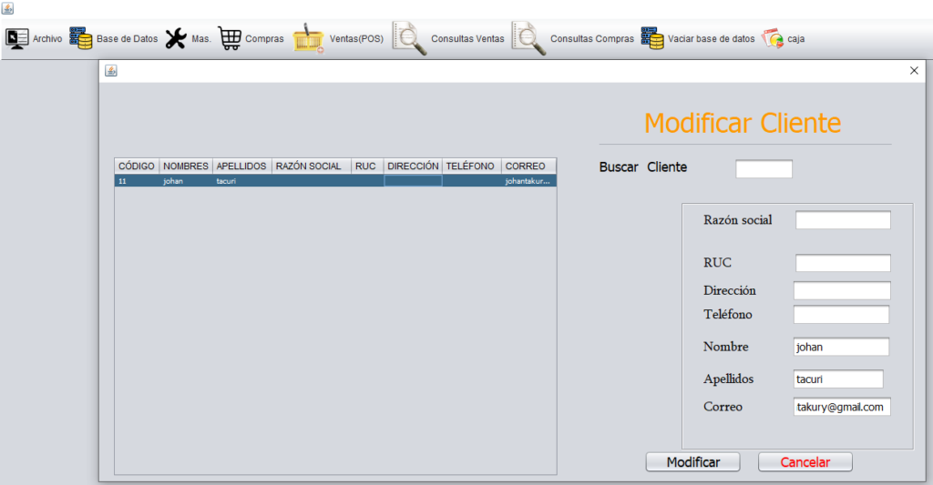 Sistema de gimnacio java mysql Poo codigo fuente - ventas programacion